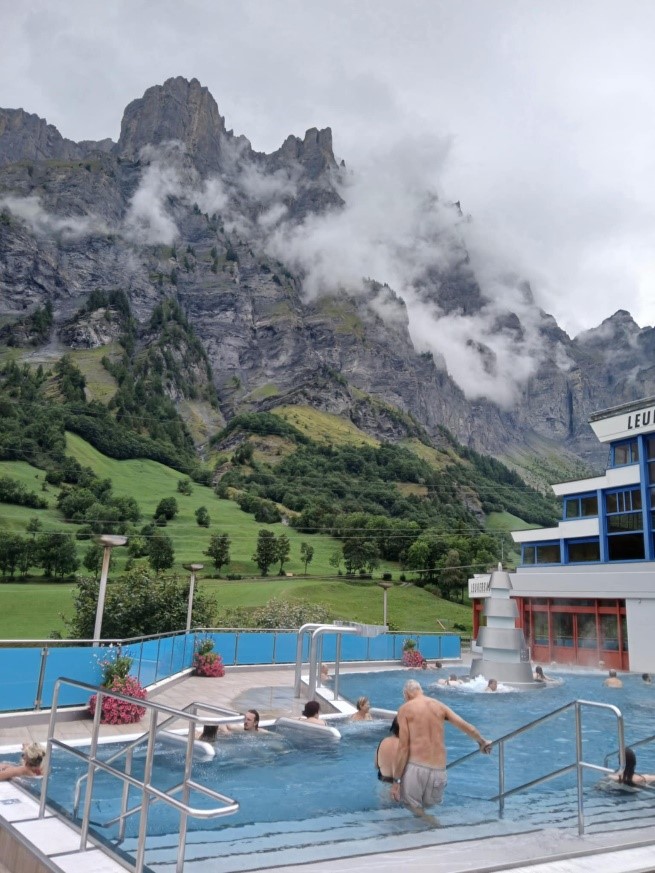 Soaking in the alps - soak in a hot spring